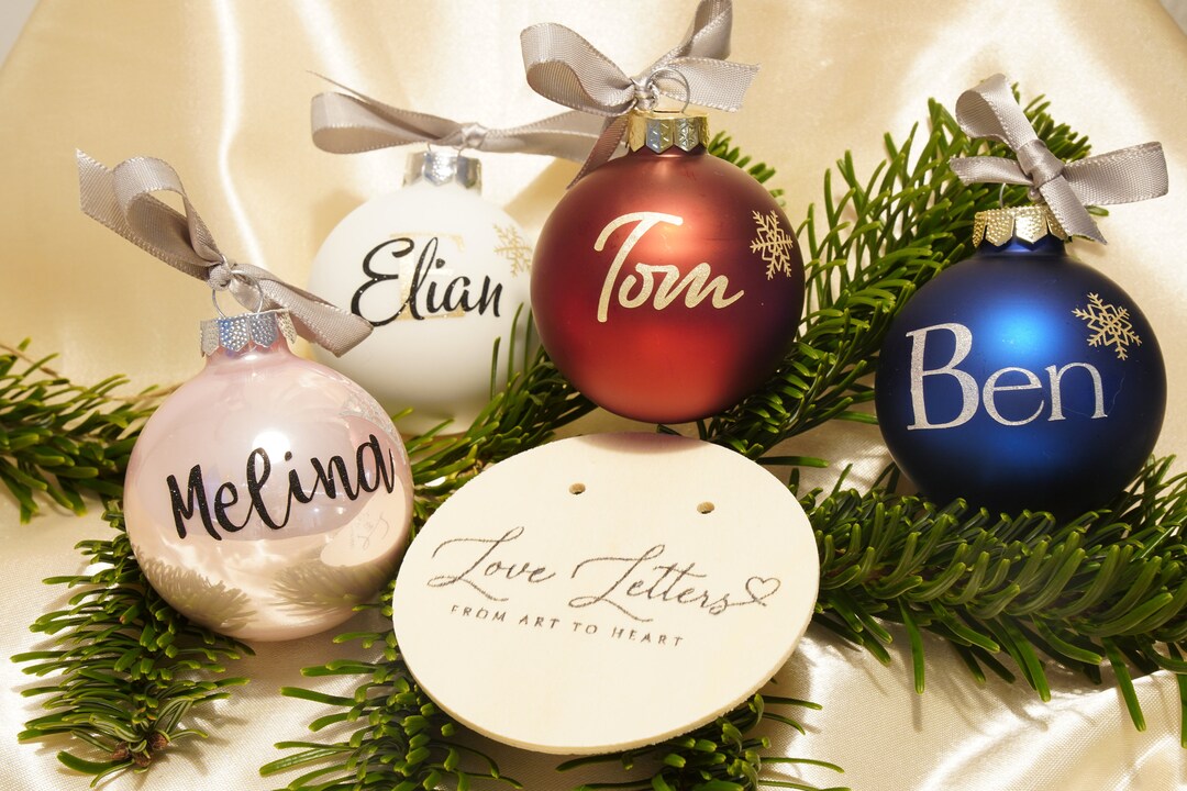 Personalized Glass Christmas Tree Bauble - Etsy