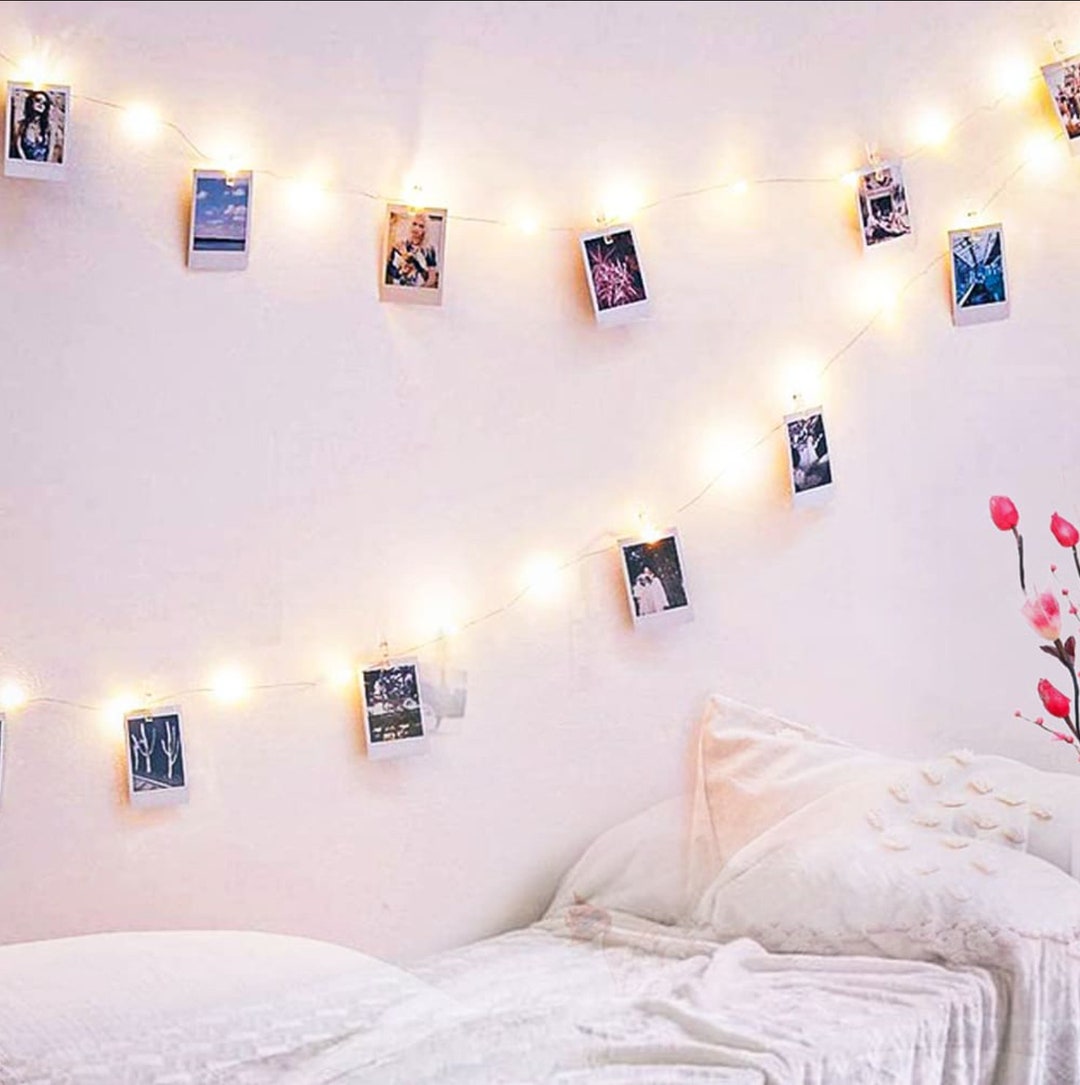 LED Clip Lights Clothes Peg Photo Hanger String Battery Powered - Etsy