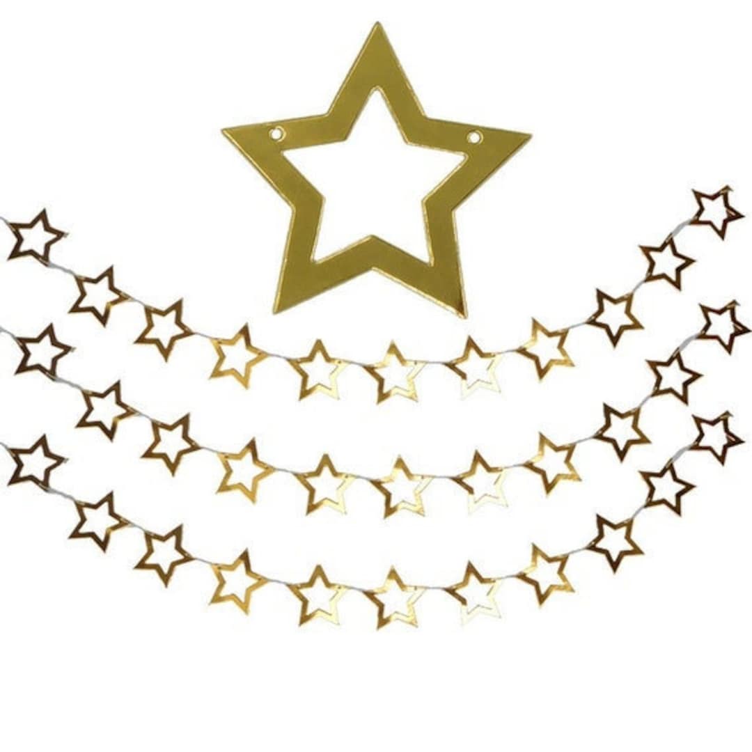 Gold Star Garland, Gold Star Bunting, Gold Wedding Decorations ...