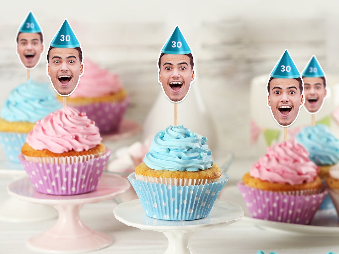 Custom Cake Topper Face Banner Bunting Personalised Party Hen Do Stag ...