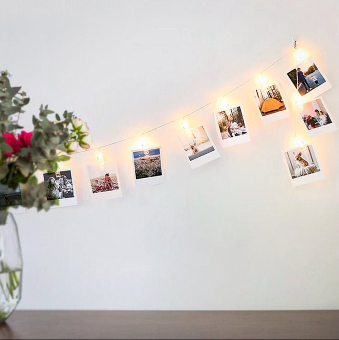 LED Clip Lights Clothes Peg Photo Hanger String Battery Powered - Etsy