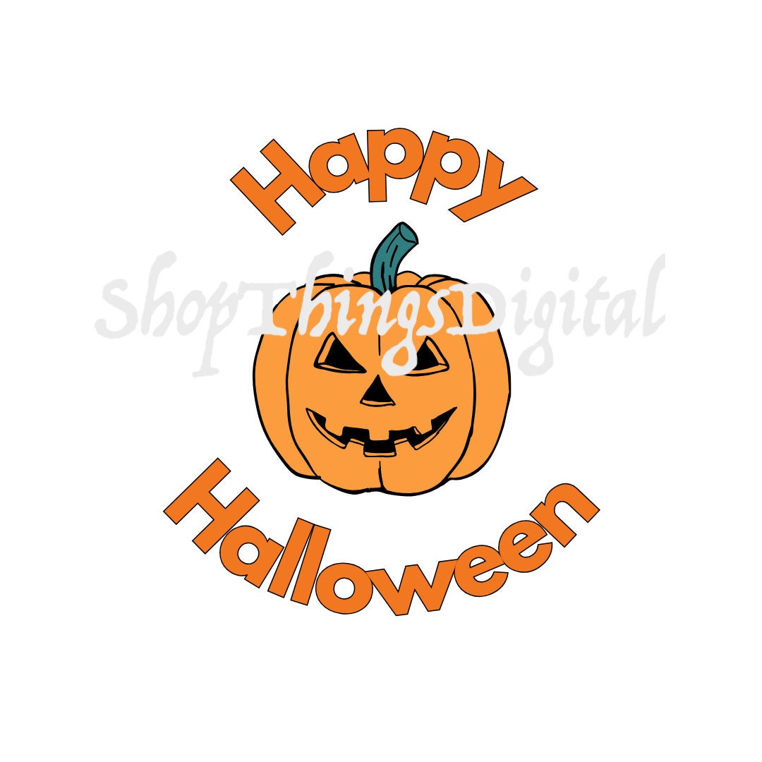 Happy Halloween Pumpkin SVG PNG | Halloween SVG | Retro Halloween Svg ...