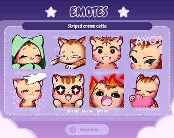 CAT EMOTE BUNDLE Brown Striped Cat Twitch Discord Youtube Streaming ...
