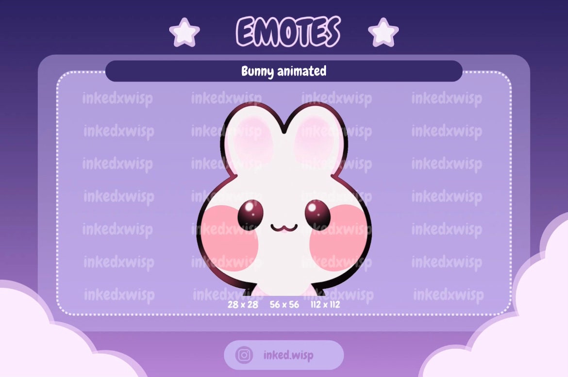 BUNNY ANIMATED EMOTE | Twitch | Discord | Youtube | Streaming | Cute ...