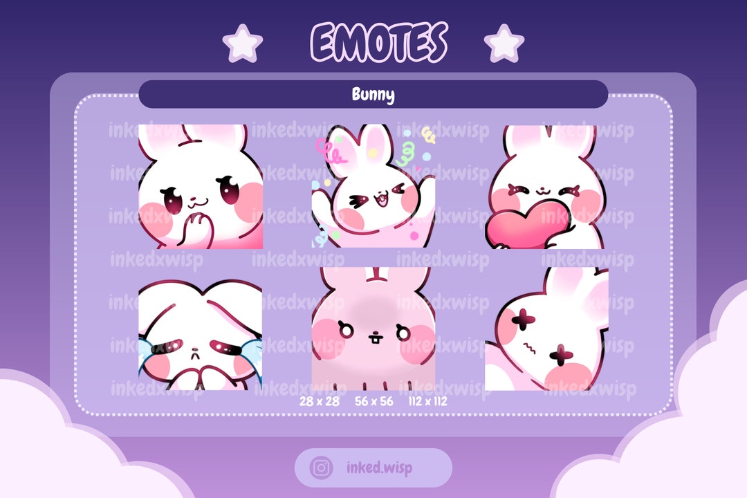 BUNNY EMOTE BUNDLE | Twitch | Discord | Youtube | Streaming | Cute ...