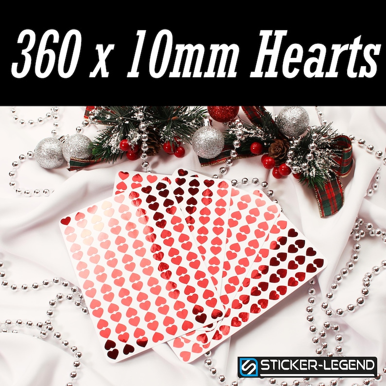 Sparkling Red Heart Stickers Set - Ideal for Christmas, Weddings, and ...
