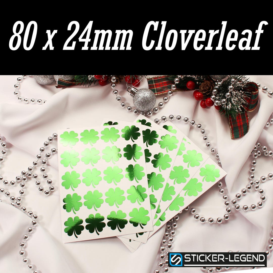Good Luck Stickers, 4-leaf Chrome Clover | St. Patrick’s Day, Planner ...