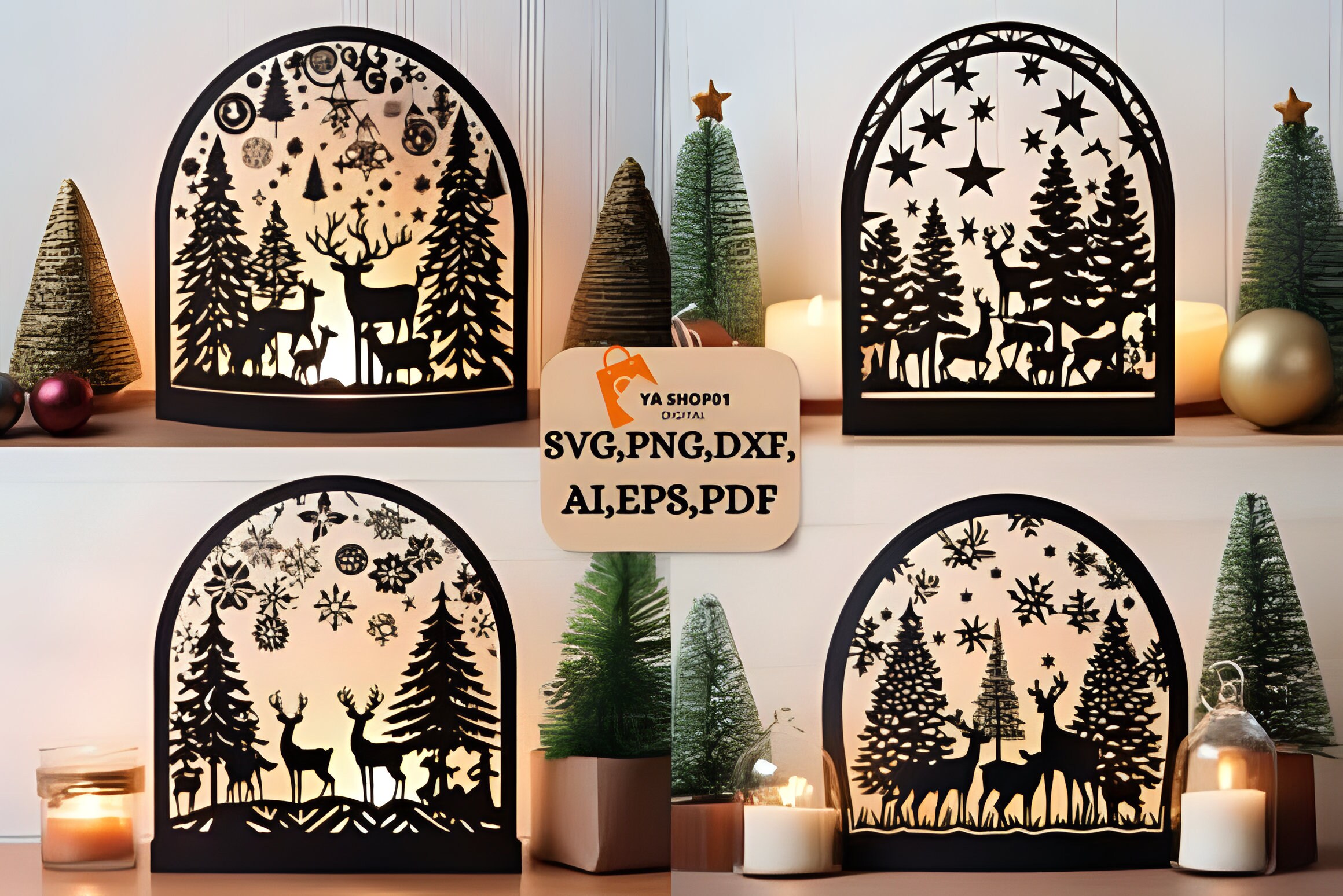 CNC Christmas Vector Files Bundle Vector Cdr Dxf Svg for Laser Cut Cnc ...
