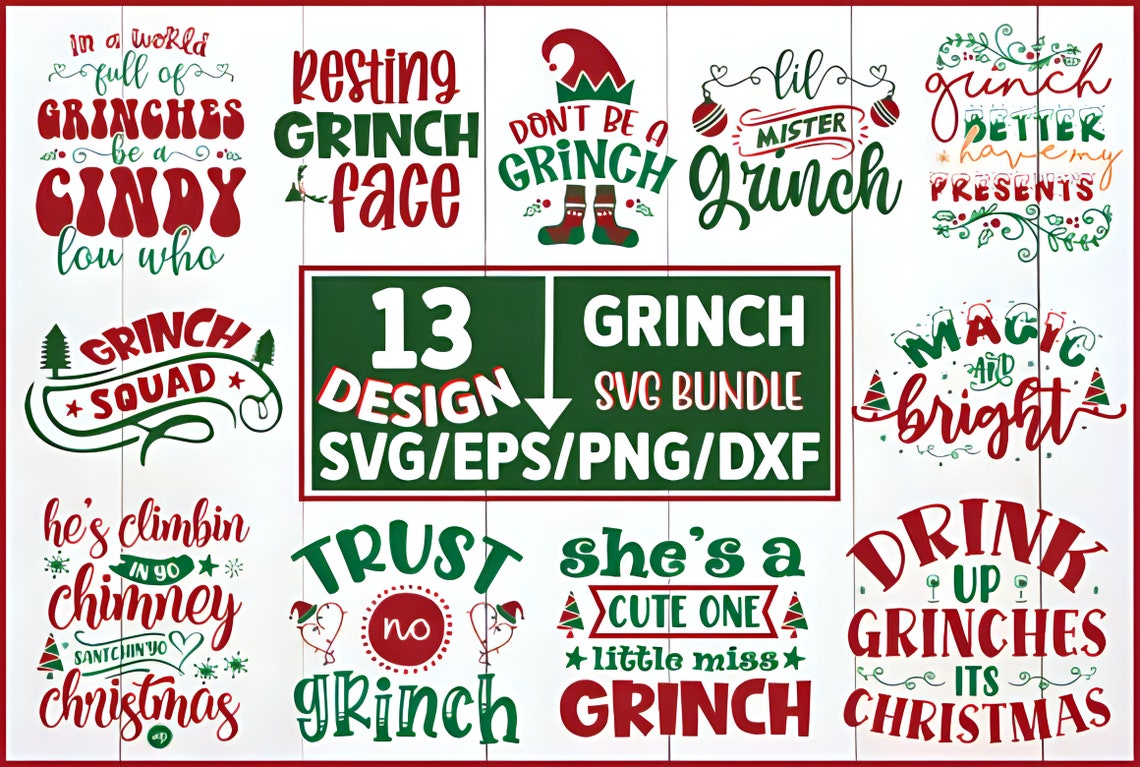 Grinch Svg Bundle, Digital Vector Cut Files, Unique Designs, the Grinch ...