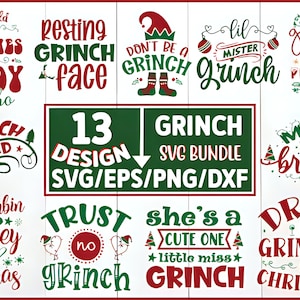 Grinch Svg Bundle, Digital Vector Cut Files, Unique Designs, the Grinch ...
