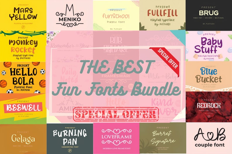 The Ultimate 25 Fonts Bundle , Fun Font , Font Bundle , Cute Font ...