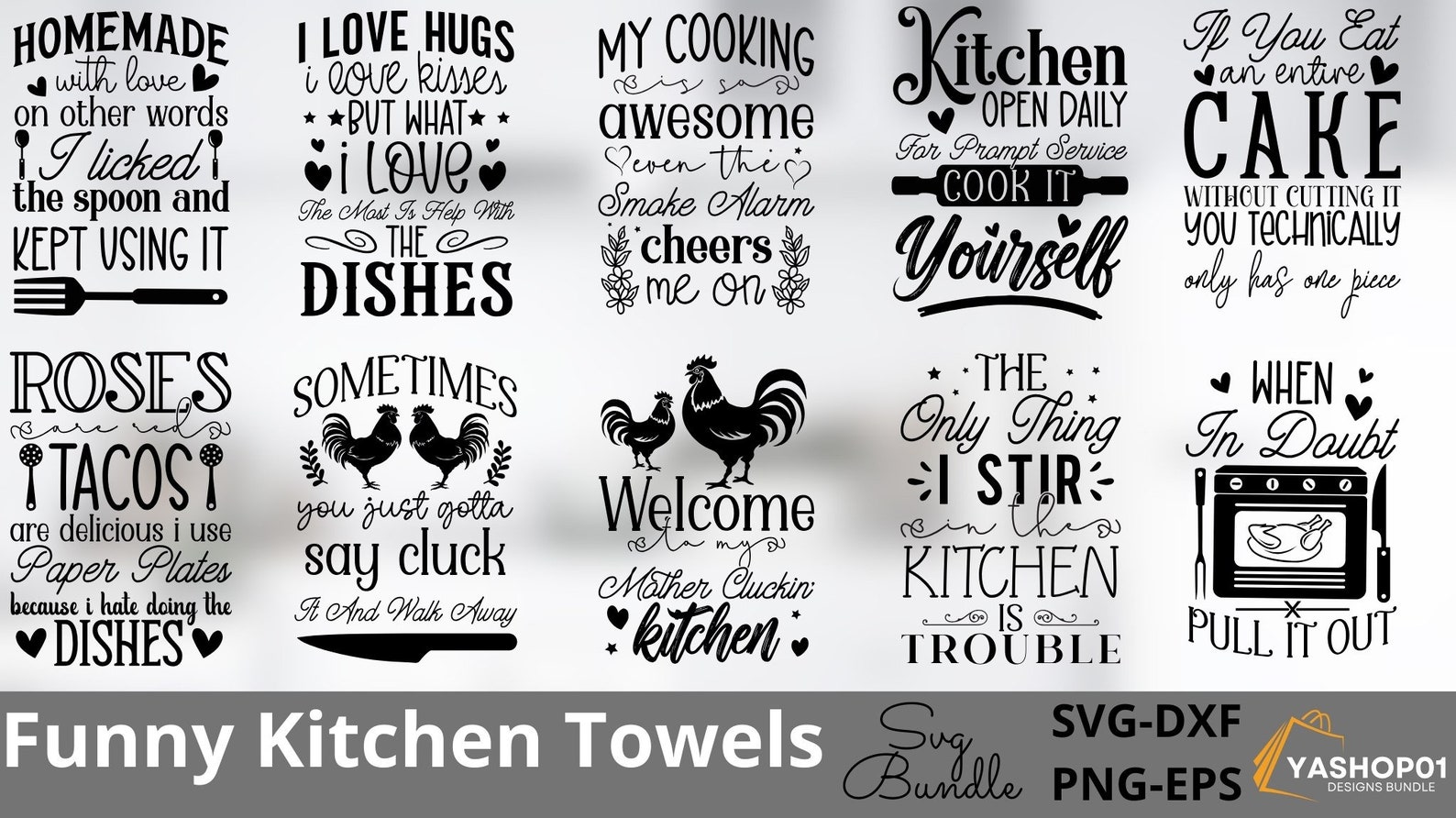 10 Funny Kitchen SVG Bundle|kitchen Saying| Kitchen Quote| Apron Svg ...