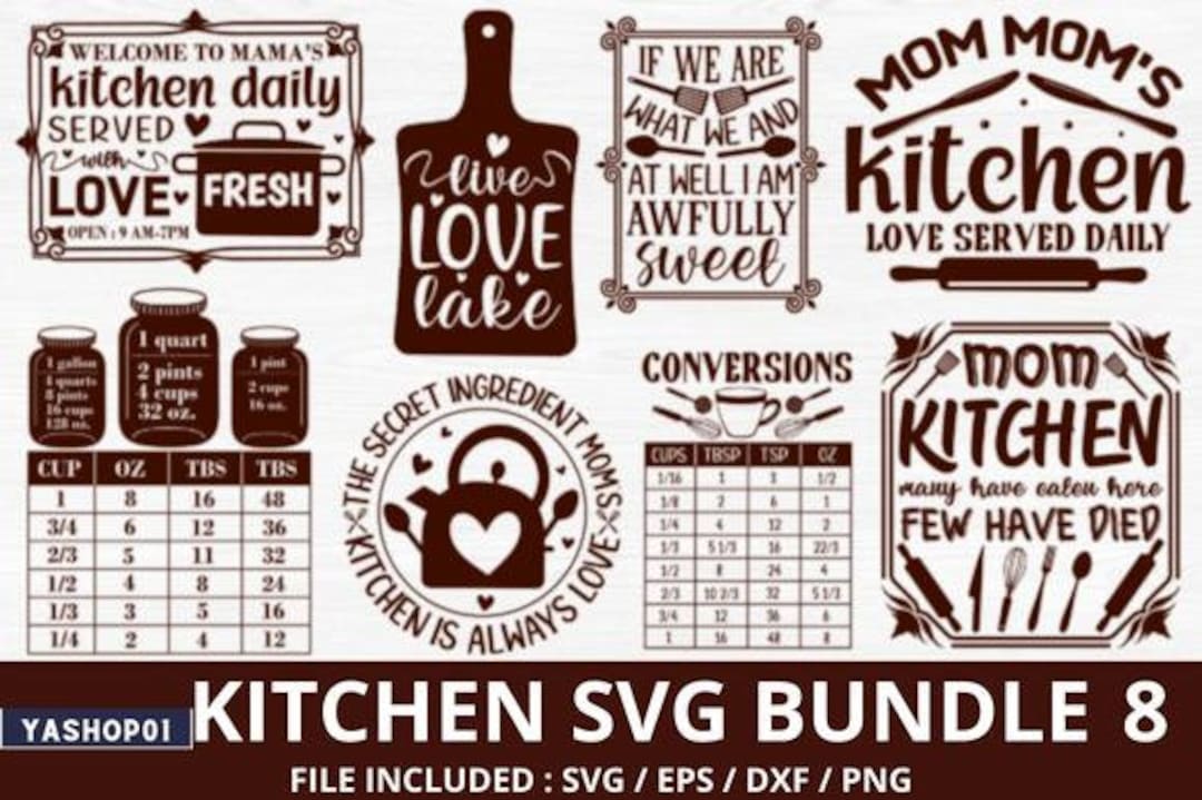Decorative Kitchen Conversion | Kitchen SVG Design | Laser Cut Files - Etsy