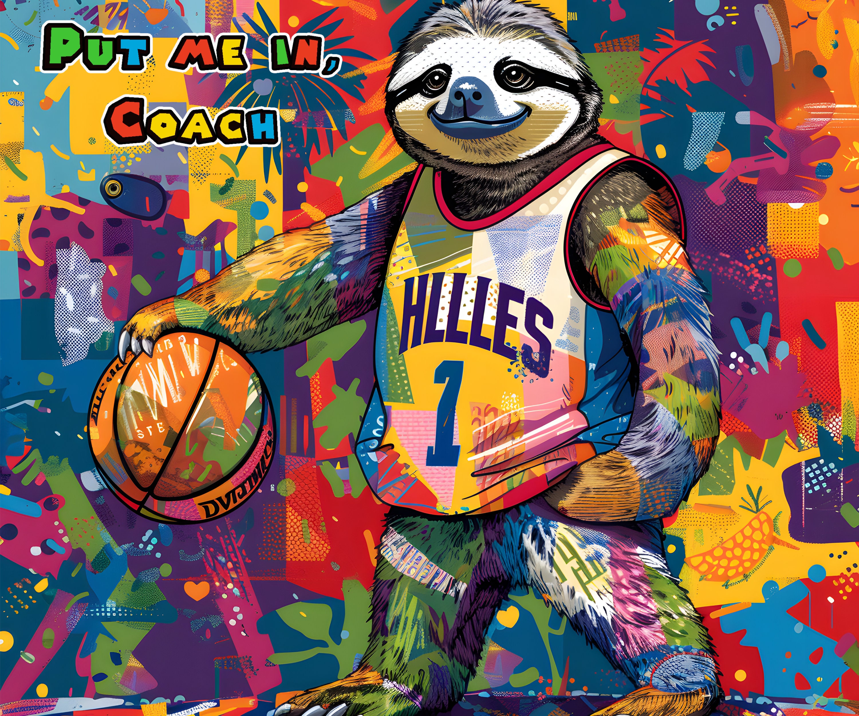 Sloth Tumbler Wrap 20oz Skinny Tumbler , Colorful Museum Quality Cute ...