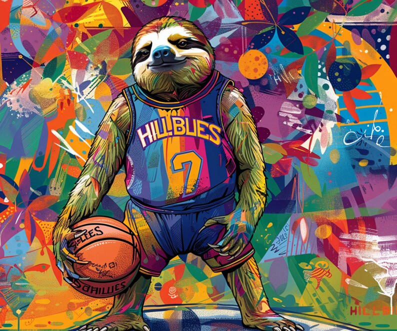 Sloth Tumbler Wrap 20oz Skinny Tumbler , Colorful Museum Quality Cute ...