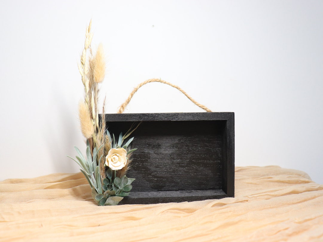 Wood Flower Frame, Dark Cottage Core Decor, Dried Floral Photo Frames ...