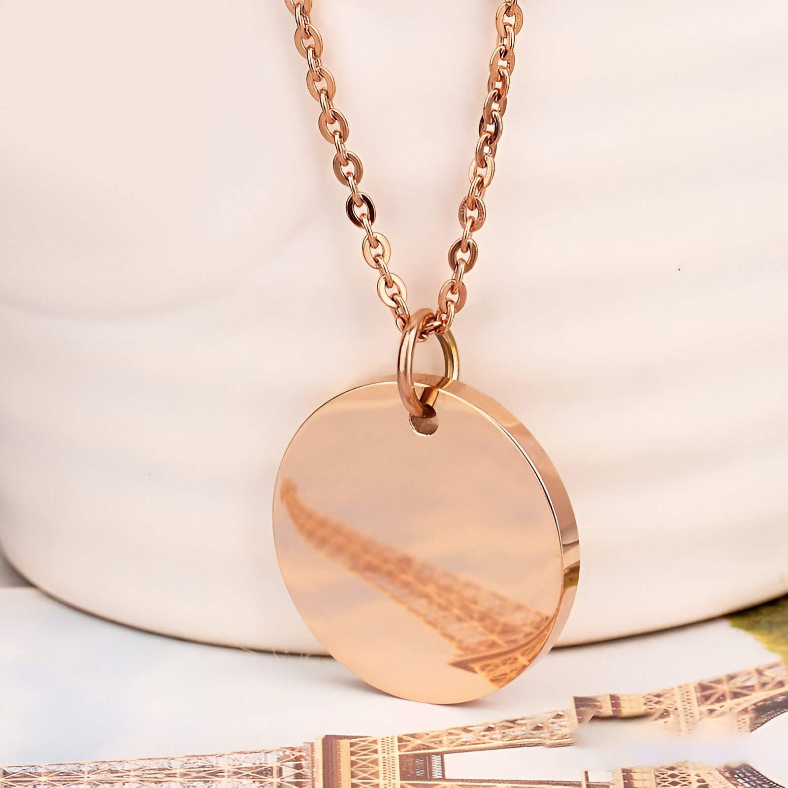 Personalized Song QR Code Circle Necklace , Stainless Steel, for Men ...