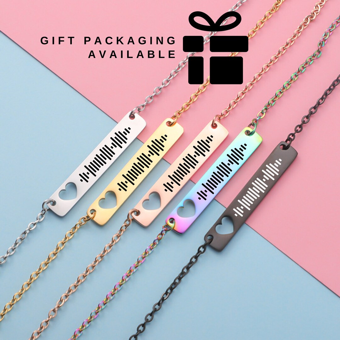 Custom Spotify QR Code Necklace, Song Conde Necklace, Music Necklace ...