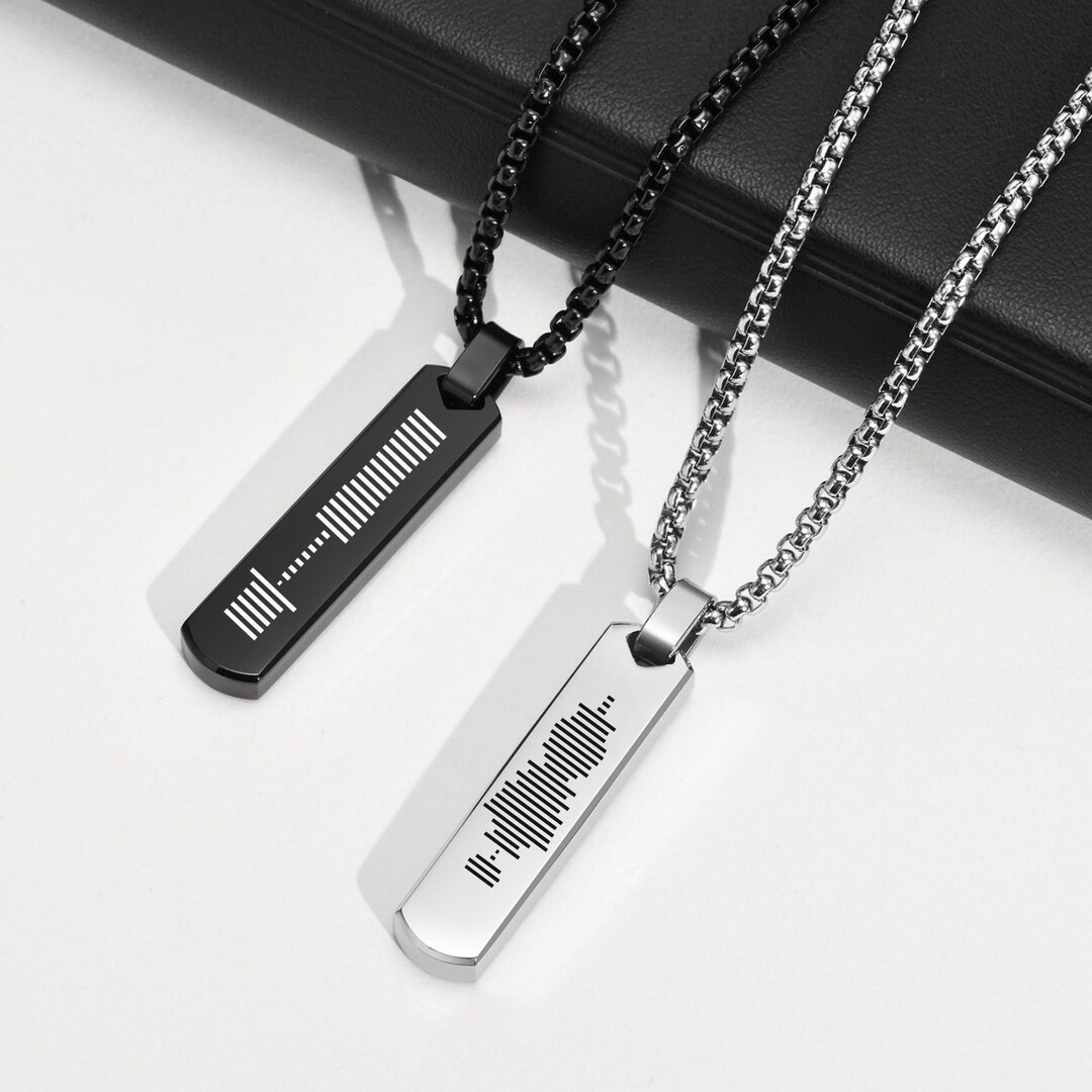 Personalized Sound Wave Necklace, Custom Engraved Sound Track From Any ...