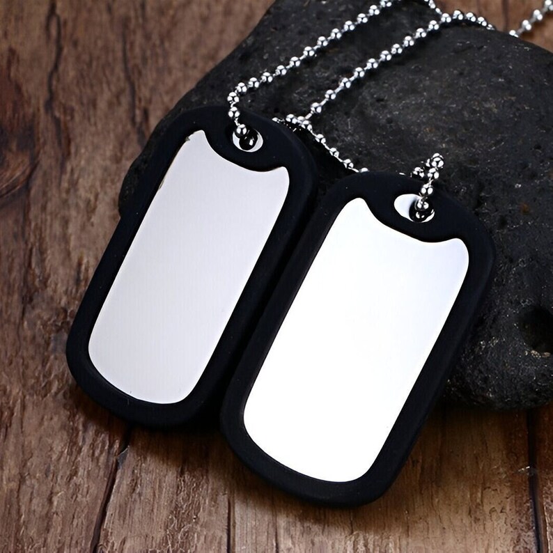 Personalized Army Dog Tags With Rubber Lining, Army Steel Dog Tags ...