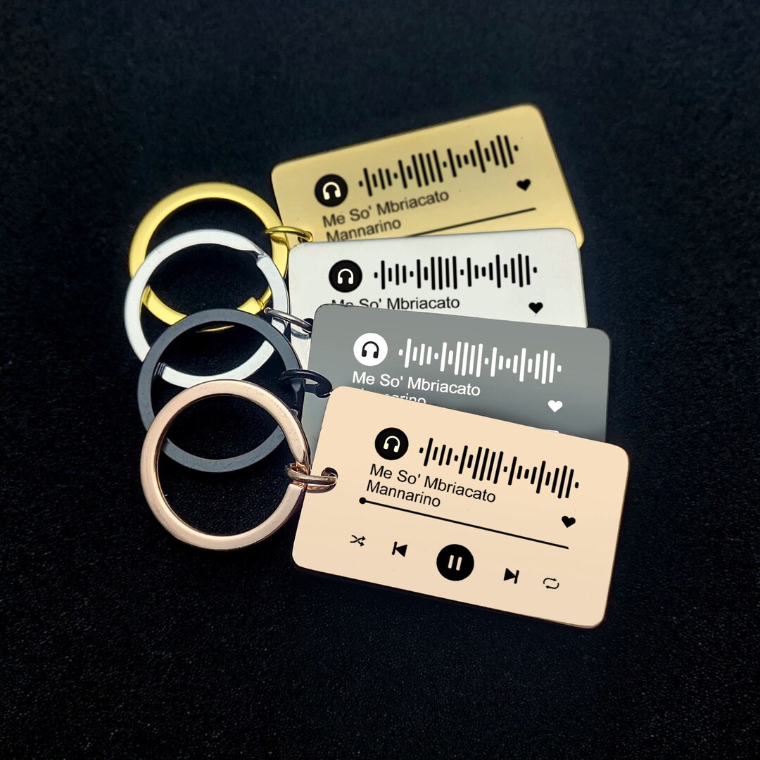 Personalized Spotify Code Keychain, Stainless Steel, for Men and Women ...