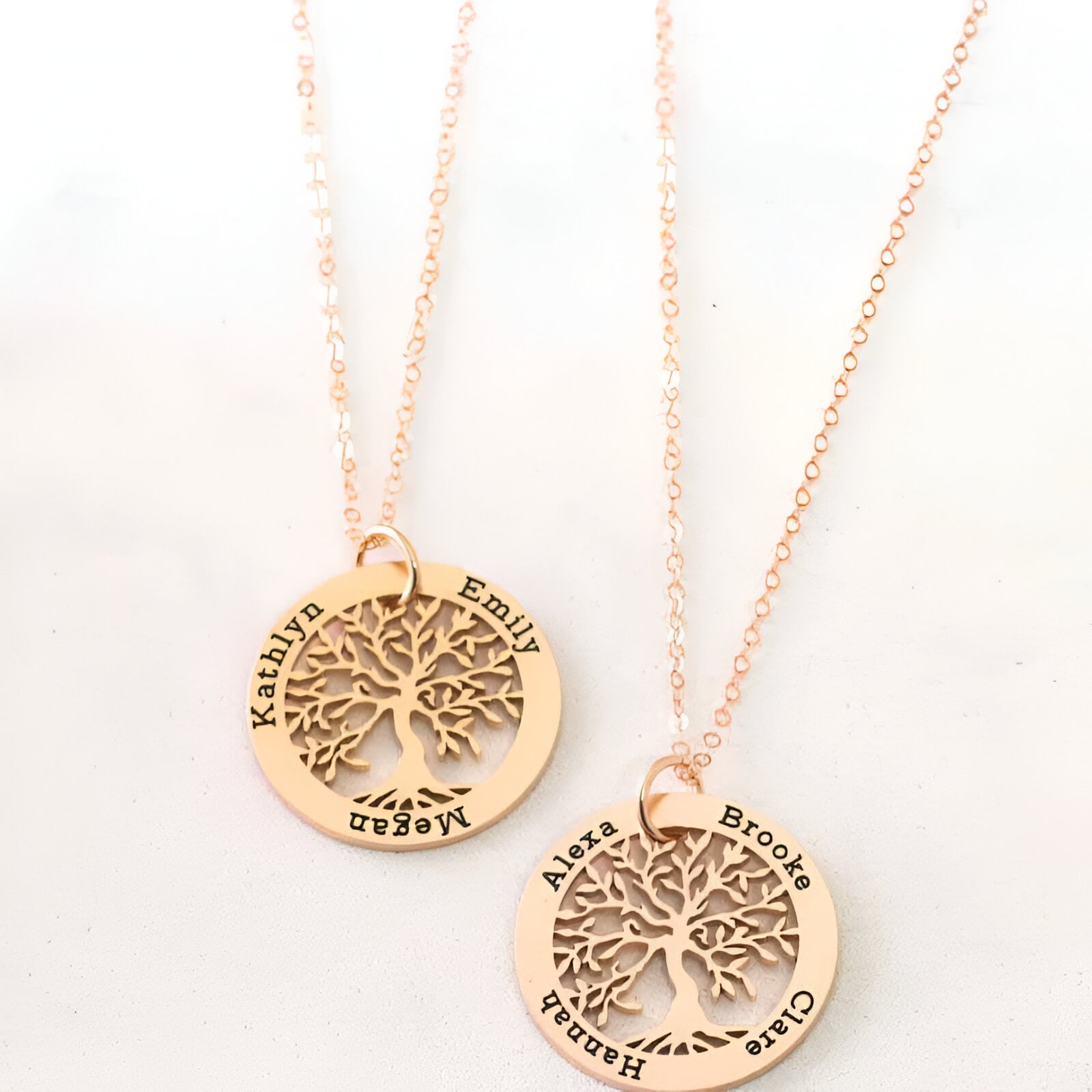 Personalized Family Tree Necklace, Laser Engraved Pendant, Tree of Life ...