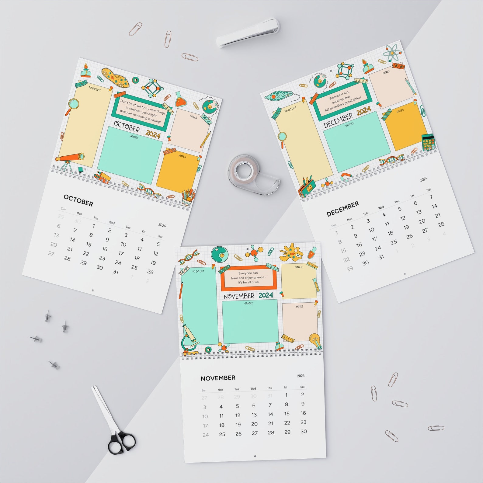 School Calendar, 2024 Calendar, Gradeschool Calendar, Hangable Calendar ...