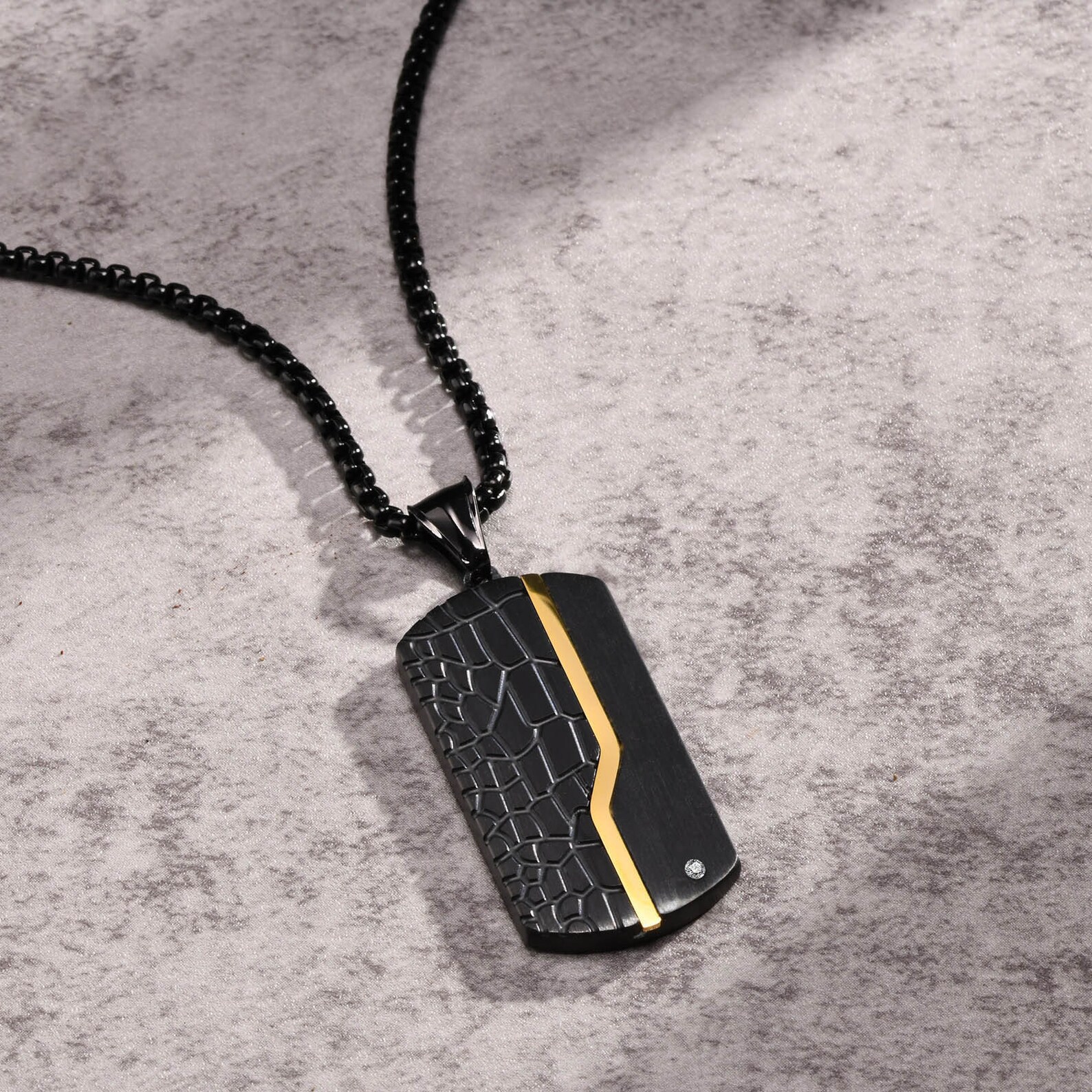 Laser Engravable Army Dog Tags With Gold Line, Zircon Decorated Dog ...