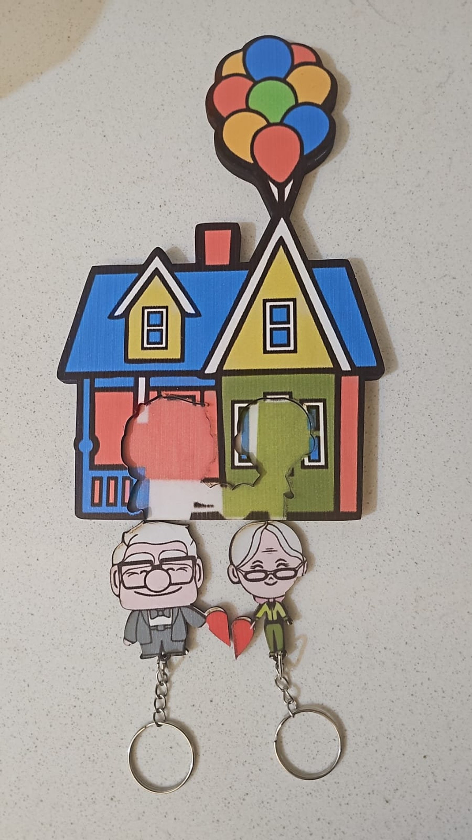 Up House Key Holder - Couples Keychain - Wall Decoration - MDF Key Rack ...