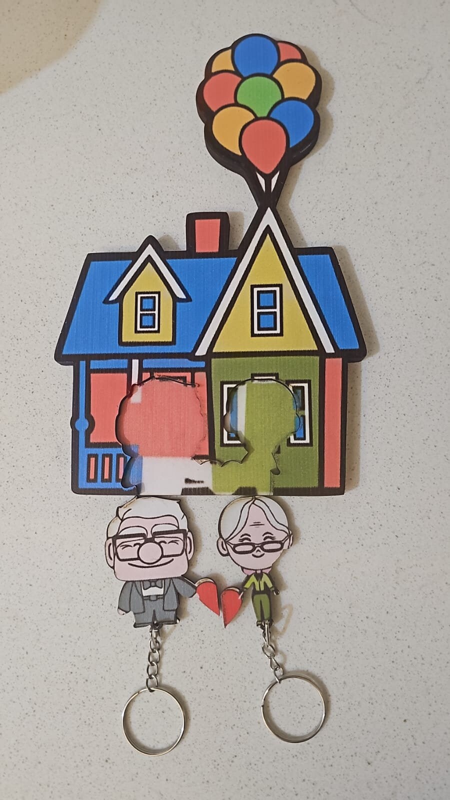 Up House Key Holder - Couples Keychain - Wall Decoration - MDF Key Rack ...