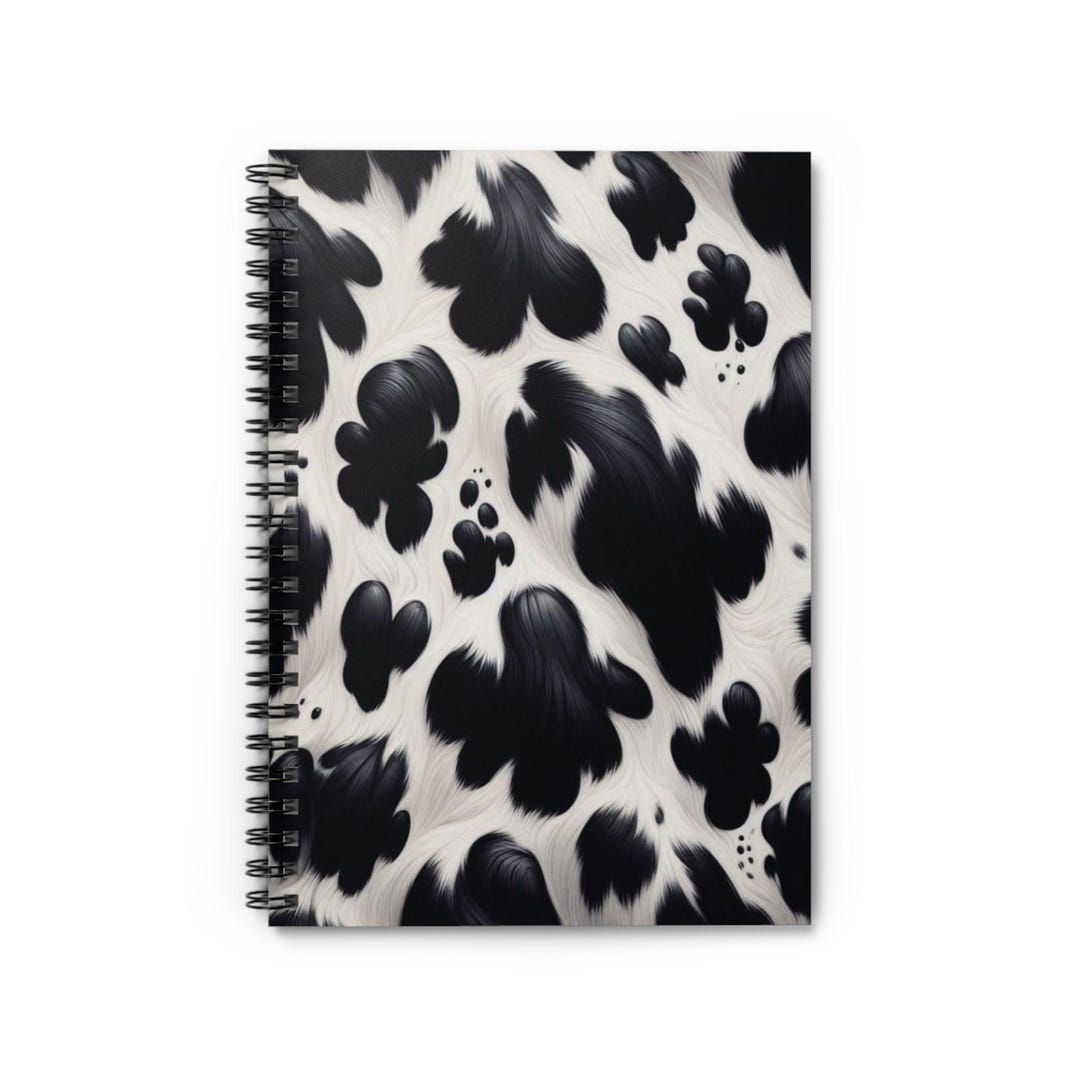 Cow Print Spiral Notebook, Ruled Line, Journal, Wild Animal Print ...