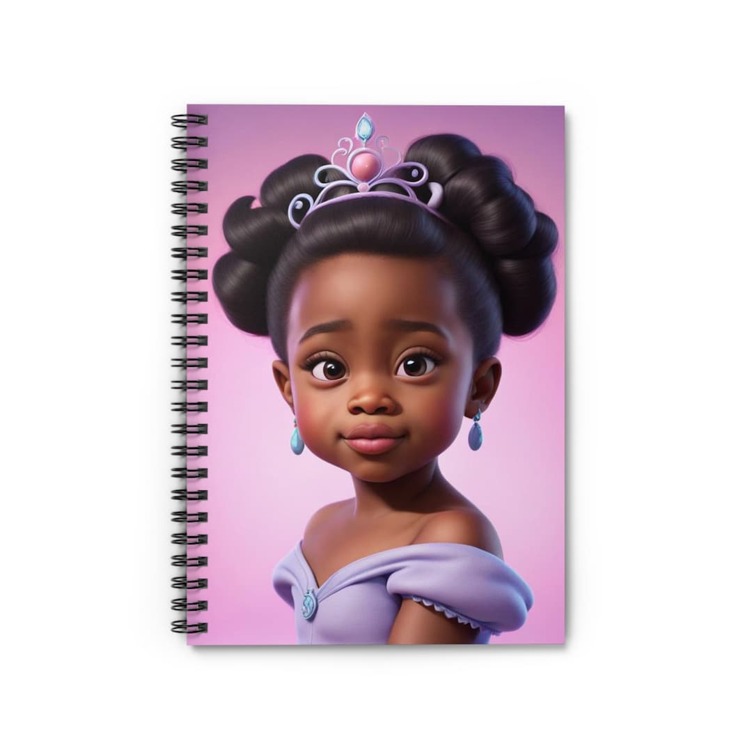 African American Little Princess Girl Spiral Notebook With - Etsy