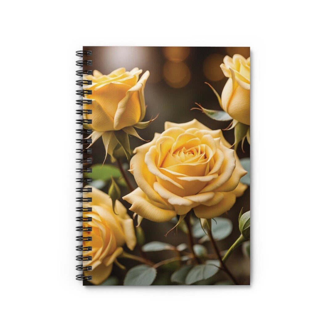 Flower: Blooming Yellow Roses Spiral Notebook With Ruled Lines - Etsy