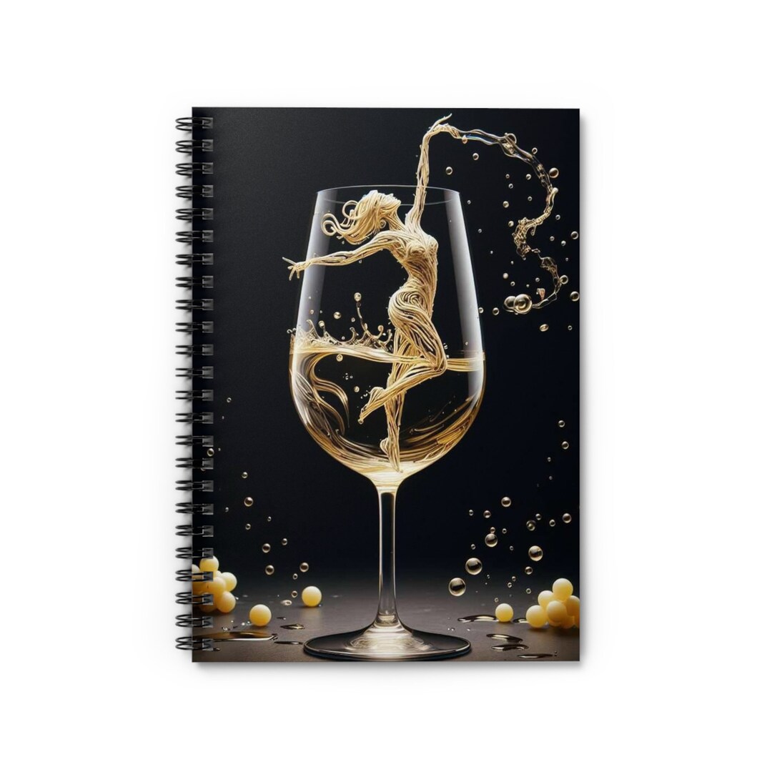 Wine Lady Dancing and Splashing White Wine in Glass and Grapes Spiral ...