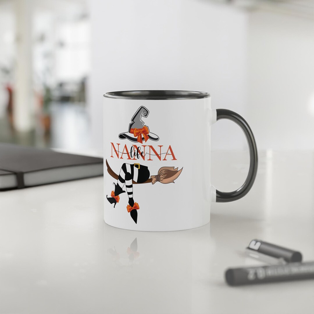 Nanna Life Witch Accent Mug, Halloween Coffee Cup Gift, Magical Mom Mug ...
