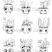 30 Coloring Pages | Cute Potted Plant Cartoon Characters With Big Eyes ...