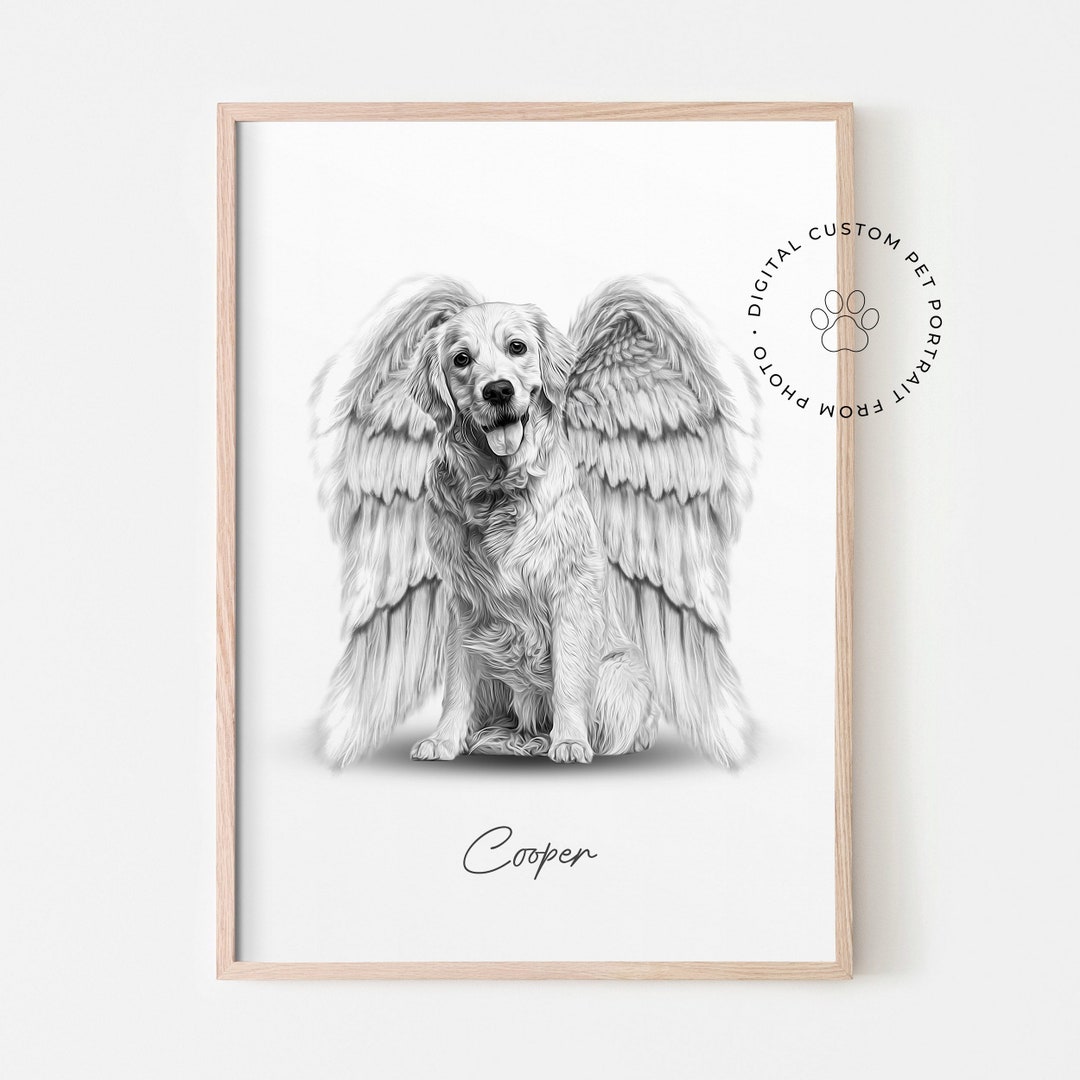 Pet Loss Memorial Portrait From Photo, Loss of Pet, Pet Loss Sympathy ...