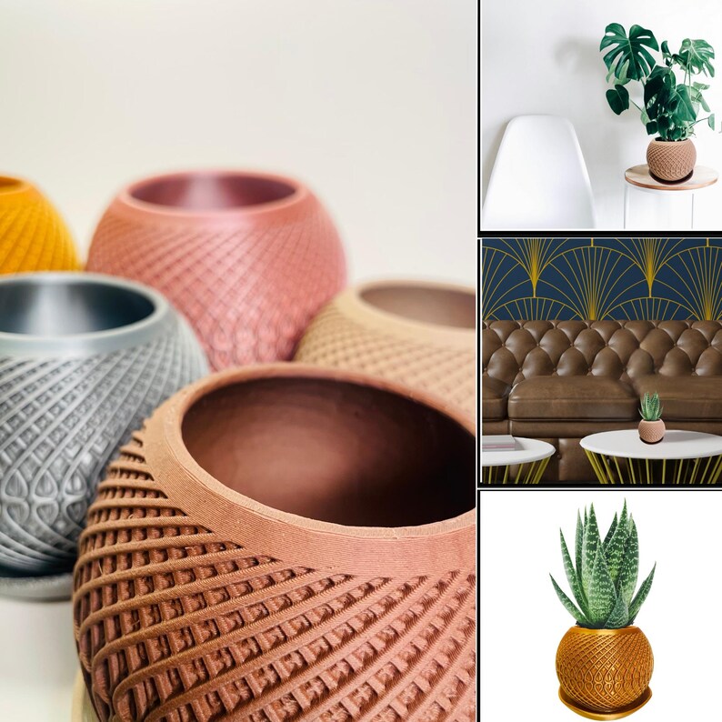 Unique Geometry Planter Pot, 5 Colors, 3D Printed Plant Pot With ...
