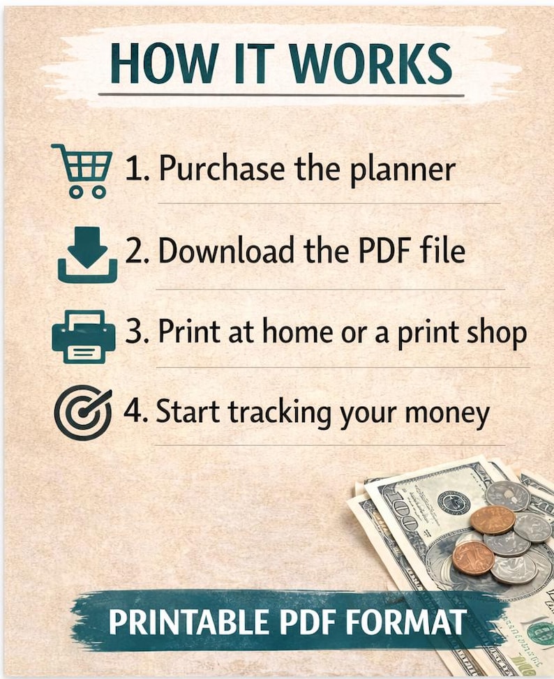Budget Planner Printable | Money Saving Journal PDF | Expense Tracker ...