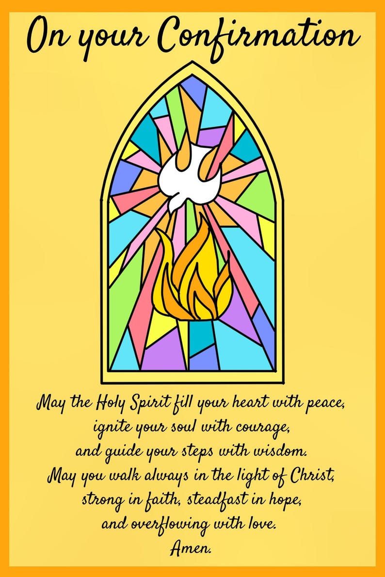 Confirmation Blessing Printable | Catholic Confirmation Card | Stained ...