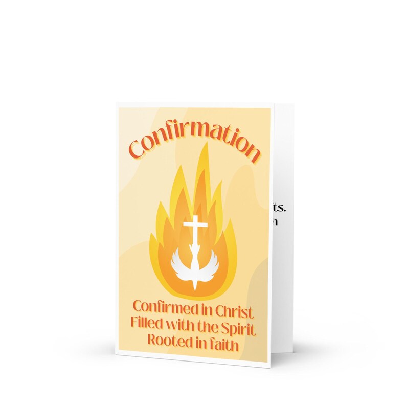 Confirmation Card – Dove & Flame Design – Catholic Greeting Card for ...