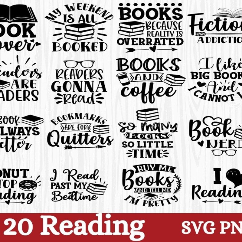 Reading Svg - Etsy