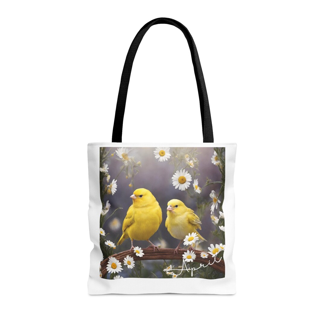 April Tote Bag - Birth Month Tote, Birthday Gift, Bird Lovers, Birth ...