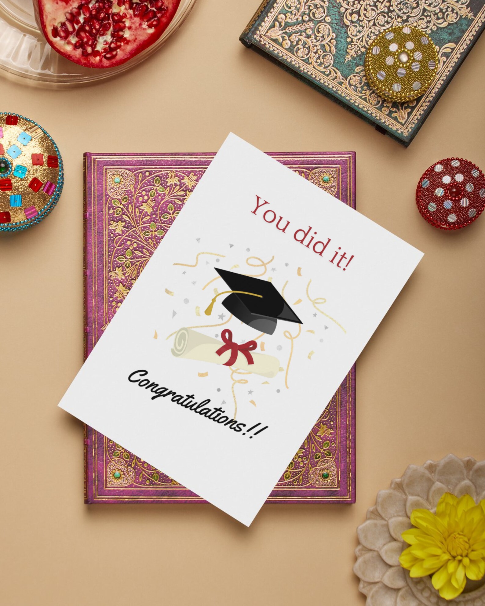 Printable Graduation Card | Digital Download | Congrats Card With Toga ...