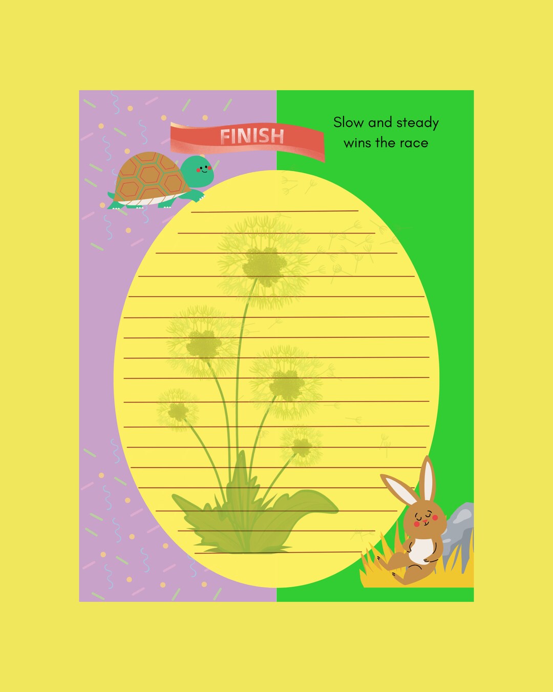 Printable Hare and Tortoise Stationery Set | Kids Digital Writing Paper ...