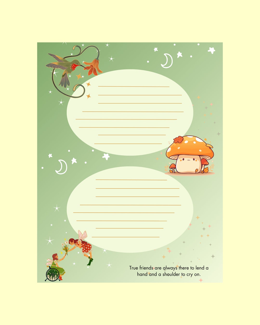 Fairy Inspired Stationery/printable Stationery/downloadable Stationery ...