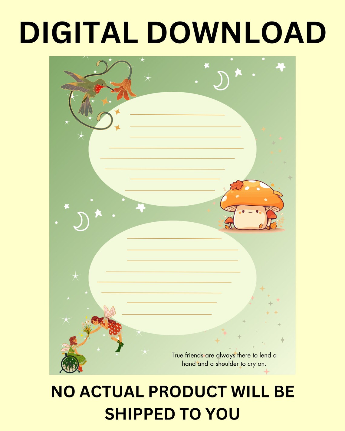 Fairy Inspired Stationery/printable Stationery/downloadable Stationery ...