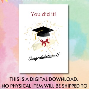 Printable Graduation Card | Digital Download | Congrats Card With Toga ...