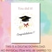 Printable Graduation Card | Digital Download | Congrats Card With Toga ...