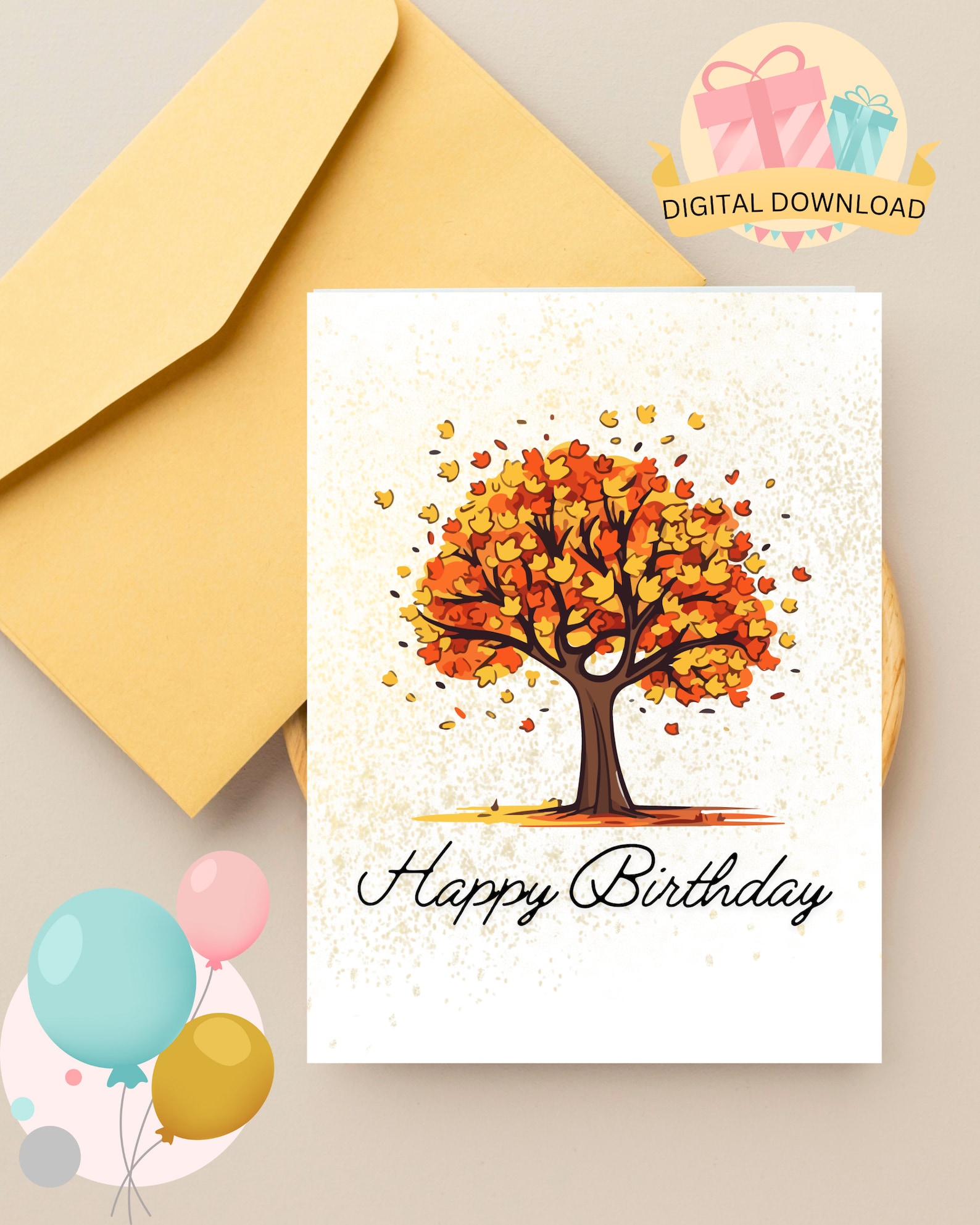 Tree-themed Birthday/unique Birthday Card/for Someone Special/birthday ...